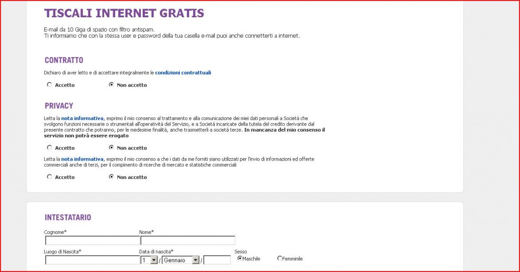 Tiscali Mail – Registrazione e Login